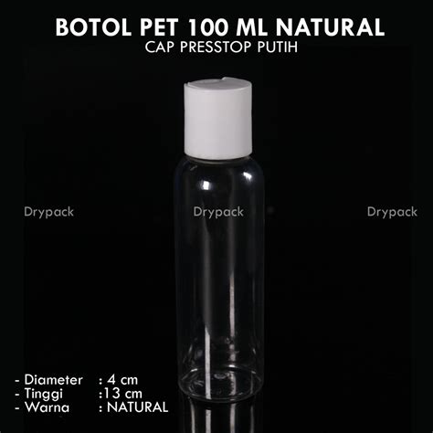 Jual Botol Presstop 100 Ml Natural Tutup 3 Varian Warna Shopee