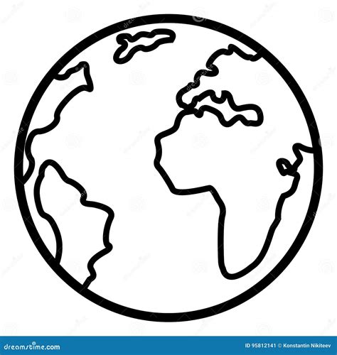Vector Single Basic Icon Globe Stock Vector Illustration Of Black