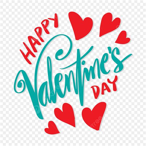 Feliz Dia De San Valentin Letras A Mano PNG Dibujos Tarjeta De San