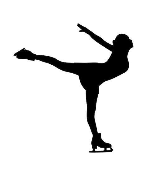 Silueta de patinaje artístico sobre fondo blanco Vector Premium