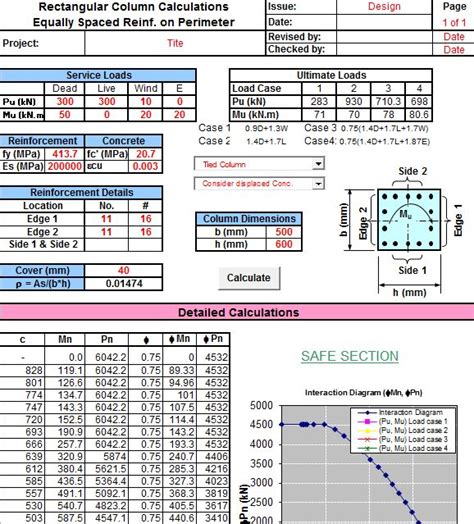 Analysis And Design Of Rectangular Beam Section Estimating Sheet