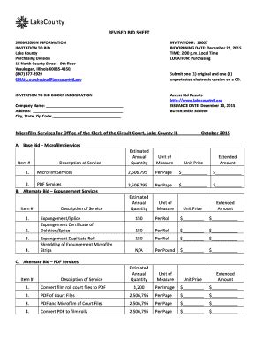 Fillable Online Revised Bid Sheet Blakecountypurchasingportalbbcomb