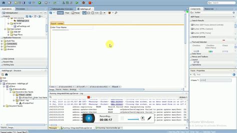 oracle adf hello world page in 12c youtube