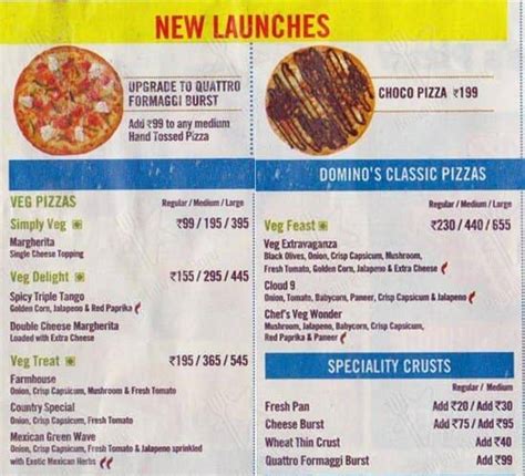 Menu At Domino S Pizza Chennai Ground Floor 2 No 4