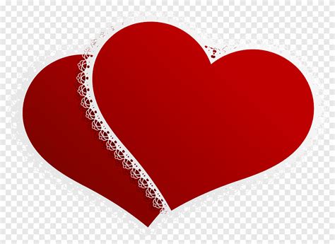 Descarga gratis Ilustración de dos corazones en blanco y rojo
