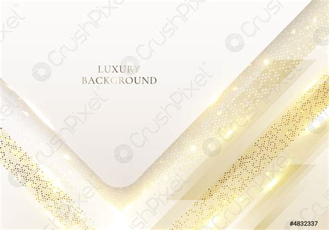 3D Modern Luxury Template Design White Triangles Stripes And Golden