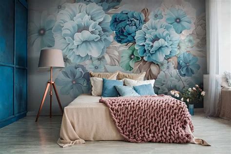 Fototapeta Delikatne Niebieskie Kwiaty 3D Nr U59900 Uwalls Pl