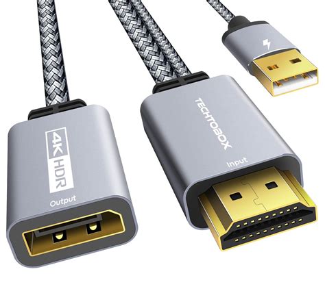 Amazon Techtobox Hdmi To Displayport Adapter K Hz Braided