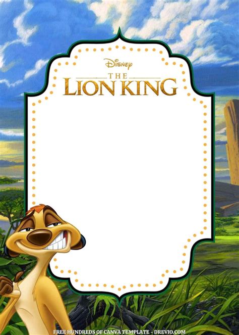 16 The Lion King Canva Birthday Invitation Templates Drevio Free