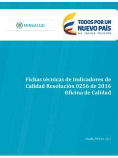 Fichas T Cnicas Deindicadores De Calidad Resolucion Fichas T