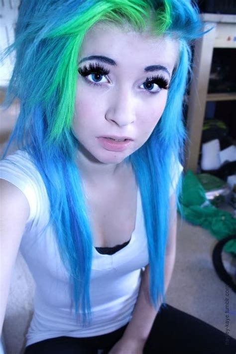 Is Warped Here Yet Haaair Blue Green Hair Blue Hair Emo Scene Hair