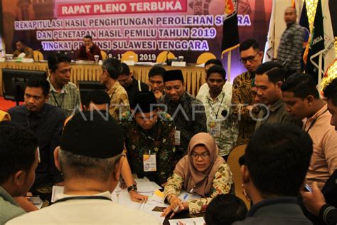RAPAT PLENO TERBUKA KPU SULAWESI TENGGARA ANTARA Foto