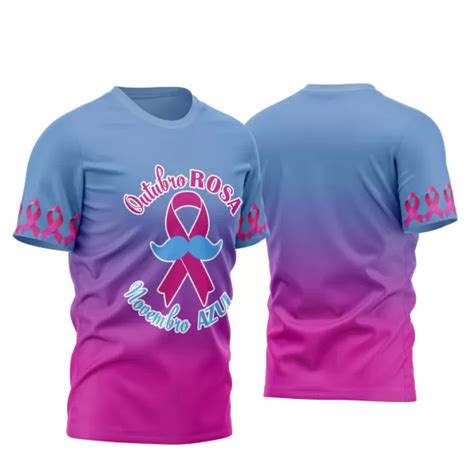 Arte Vetor Camisa Outubro Rosa Novembro Azul 2023 M6