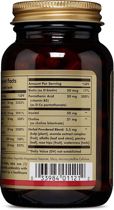 Solgar Vitamin B Complex 50 High Potency Supports Mental Performance