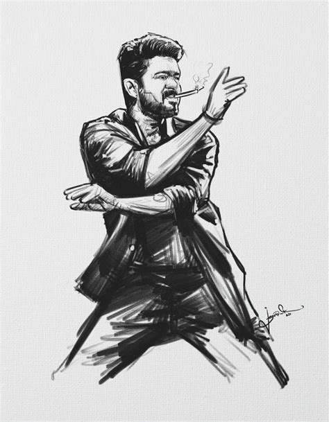 NaaReady Thalapathy Vijay Pencil Sketch 2023 Thalapathy68