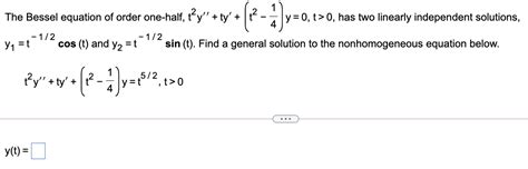 solved the bessel equation of order one half y y