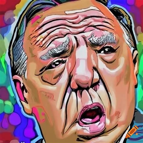Manga drawing of crying françois legault on Craiyon