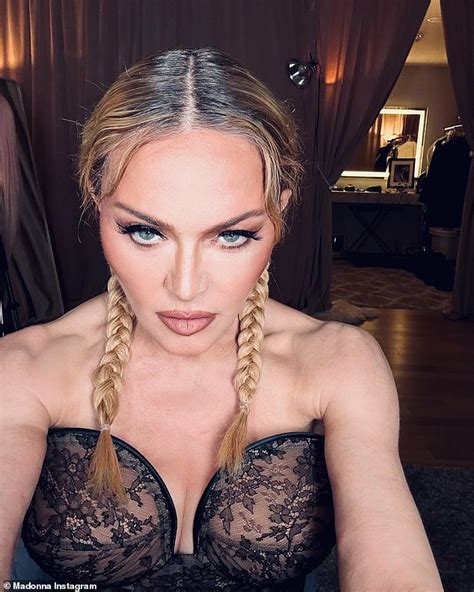 Madonna 65 Displays Her VERY Youthful Complexion As She Shares Busty