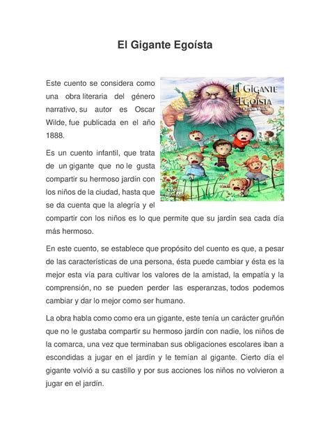 El Gigante Egoista Interactive Exercise For Quinto De Primaria Images