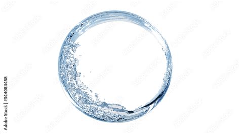 3d Realistic Water Splashing Round Frame Aqua Clear Liquid Splash