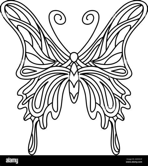 Livre De Coloriage Aux Papillons Illustration Lin Aire D Un Papillon