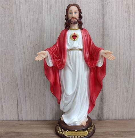 Imagem Sagrado Coração de Jesus Resina 30cm Elo7