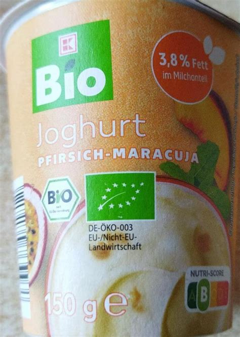 Joghurt Pfirsich Maracuja kalorie kJ a nutriční hodnoty