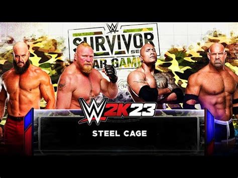 WWE 2K23 Braun Strowman VS Brock Lesnar VS The Rock VS Goldberg
