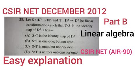 csir net mathematics ll december 2012 ll part b solution youtube
