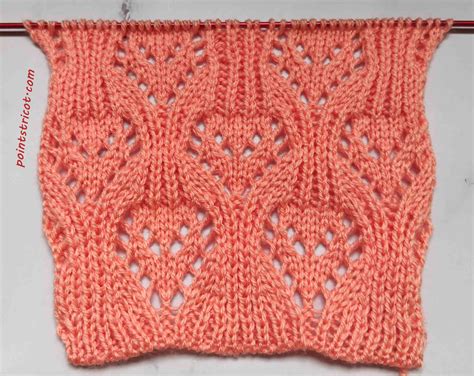 Les Points De Tricot Point Coeur Ajour Au Tricot