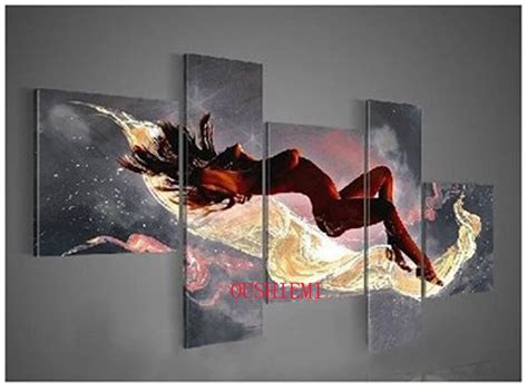 Aliexpress Comprar Hecho A Mano 5 Panel Enorme Pintura Realista