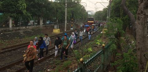 KRL Tanah Abang Rangkasbitung Terhenti Mendadak Penumpang Hujan Hujanan