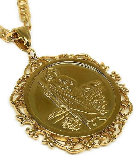 San Judas Tadeo Saint Jude Pen Virgen Centenario Medalla Cadena Oro