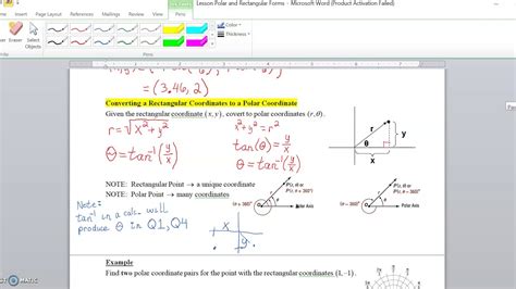 lesson 6 2 converting rectangular and polar coordinates part 2 youtube