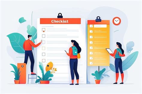 Premium Ai Image Team Checklist Concept Illustration