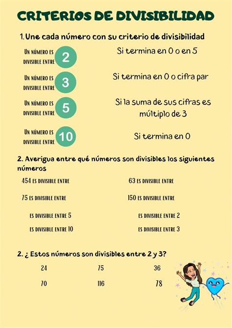 Ejercicio De Criterios De Divisibilidad Divisibilidad Ejercicios