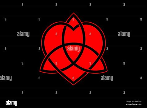 Nudo de amor celta forma de corazón entrelazada y Triquetra nudo de