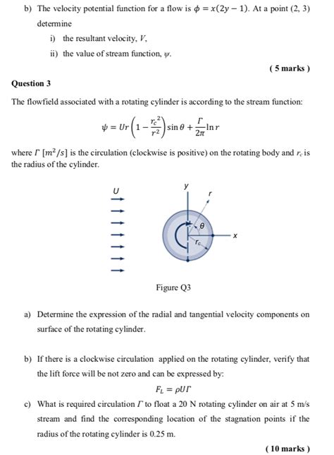 [solved] question 1 b the velocity potential function for a flow is o course hero