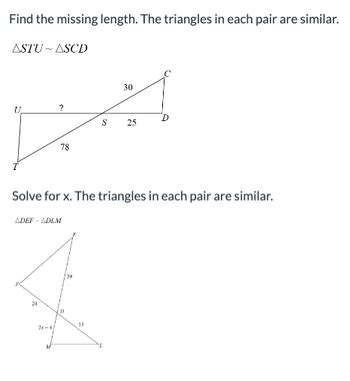 Answered Find The Missing Length The Triangles Bartleby