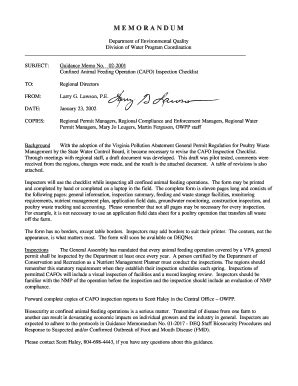 Fillable Online Deq Virginia Inspection Checklist Virginia Department