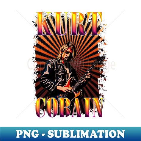 Kurt Cobain Playing Guitar Signature Sublimation Png File Inspire