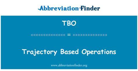 definição de tbo trajetória com base em operações trajectory based operations