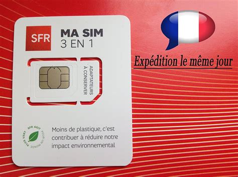 PA83 Carte SIM SFR prépayée sans engagement 10 euros de crédit offert