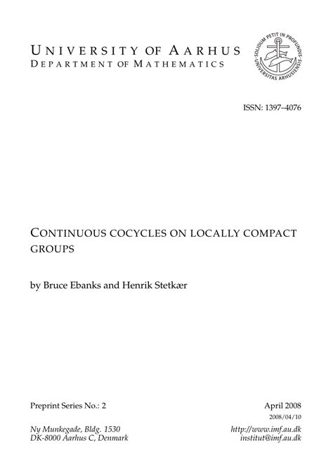 pdf continuous cocycles on locally compact groups ii