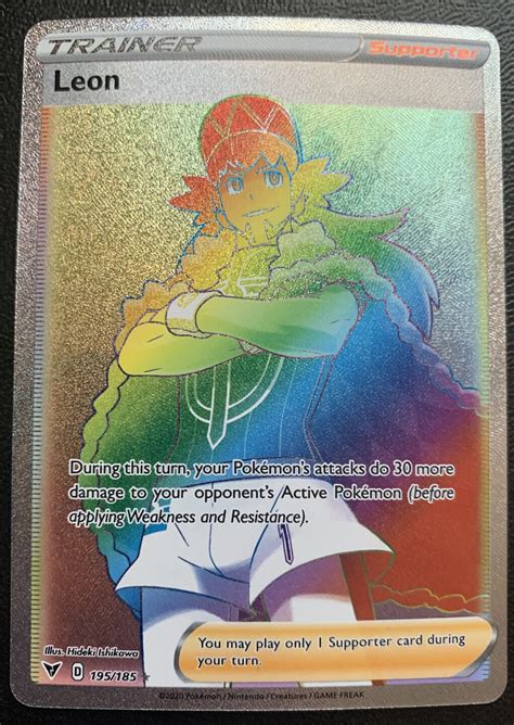 Mavin Leon 195 185 Secret Rare Rainbow Full Art Trainer Pokemon Vivid