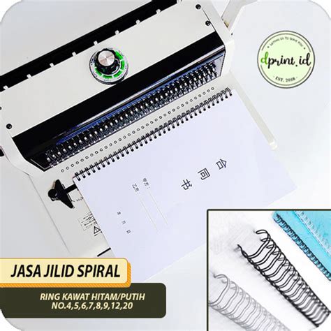 Jual Jasa Finishing Jilid Kawat Spiral Putih Hitam Jilid Buku Spiral
