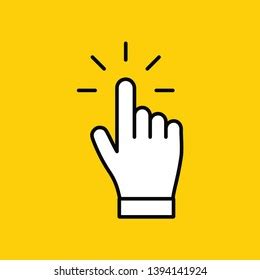 Clicking Finger Icon Hand Pointer Vector Stock Vector Royalty Free