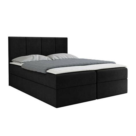 Cama Continental Baltimore 147 Doble Negro Tapiz Somieres