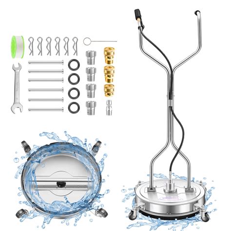 20 Pressure Washer Surface Cleaner With 4 Wheels Stainless Steel