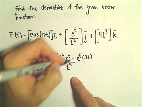 derivative of a vector function another ex 1 youtube